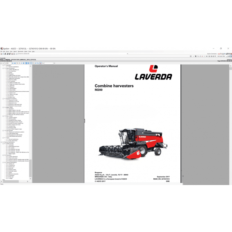 Agco Laverda Europe UK [01.2021] Parts Books & Workshop Service Manuals